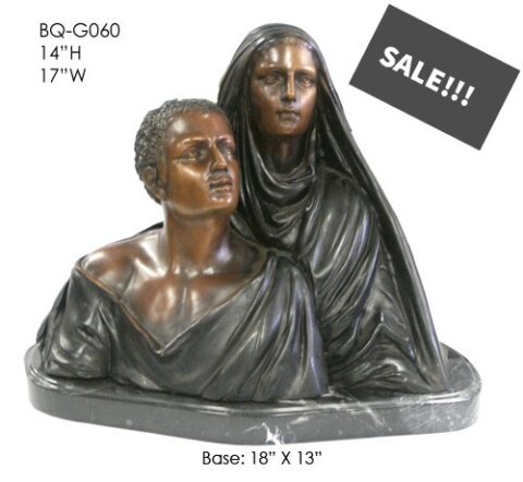 Saint Monica & Saint Agustino Bust | Bronze Statues and Fountains