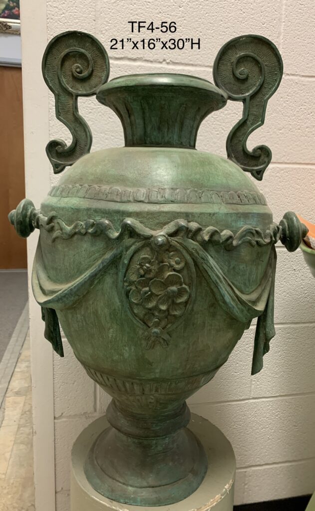 Urn w/Drapery-30"H - Bronze Statues and Fountains
