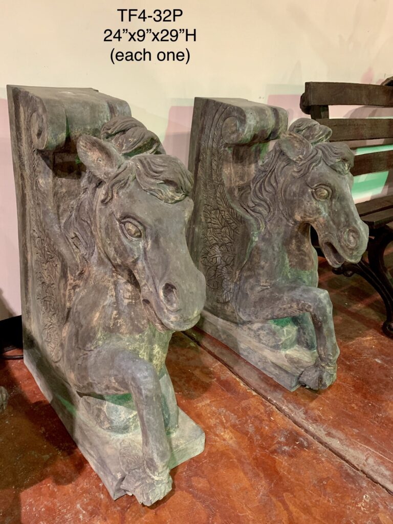 Pair of Pegasus Table Base - Bronze Statues and Fountains