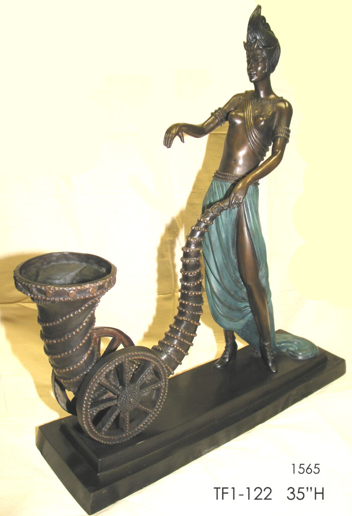 Lady w/ Cornucopia-35"H - Bronze Statues and Fountains